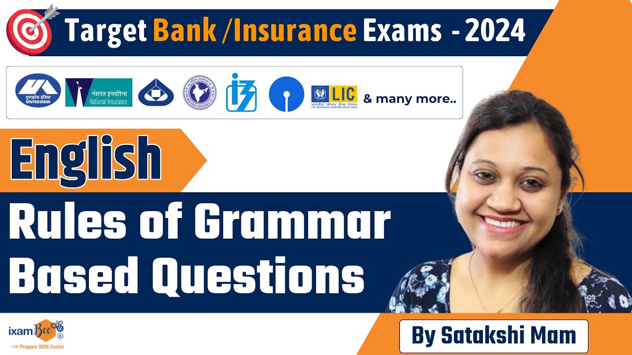 Target Bank + Insurance 2024 Exams || English || Rules of Grammar Based ...