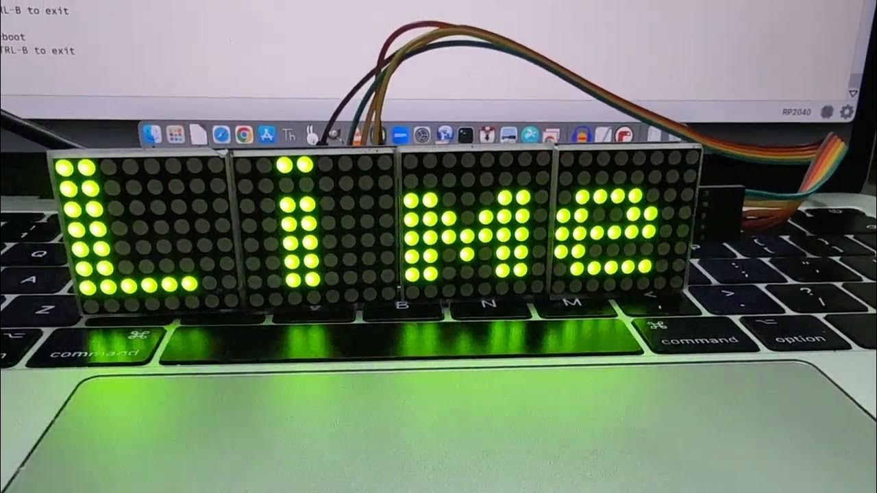 Pi Pico scrolling text max7219 8x8x4 LED display - YouTube