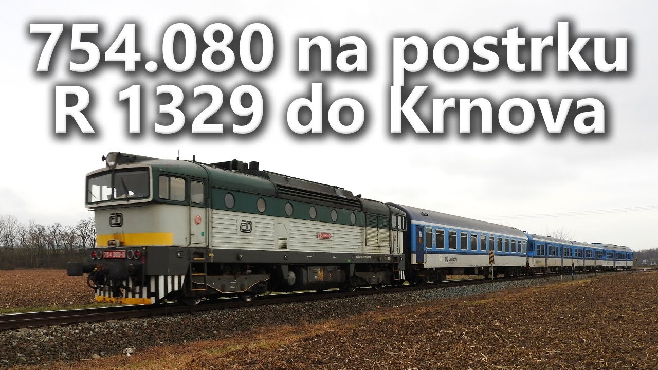 Vláčkaři jsou u toho | 754 080-0 na postrku R 1329 (5. 2. 2021) - YouTube