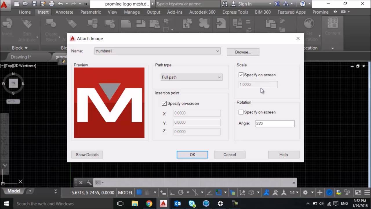 Promine Autocad Tips And Tricks Insert Jpeg Into Autocad Youtube