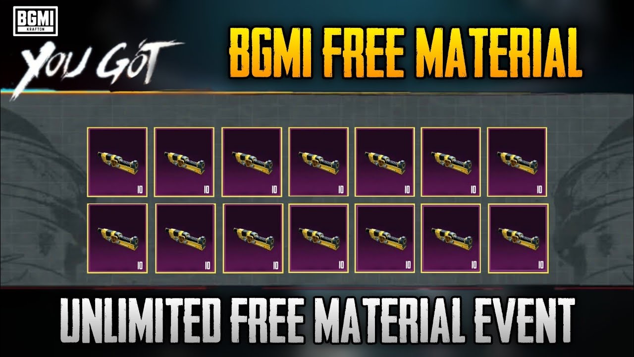 FREE UNLIMITED MATERIAL IN BGMI | BGMI FREE MATERIAL TRICK UNLIMITED ...