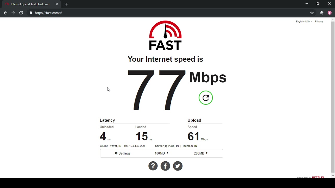 75Mbps Plan Speedtest | Ping | Streaming Video Test | 2160P 4K | 2021 ...