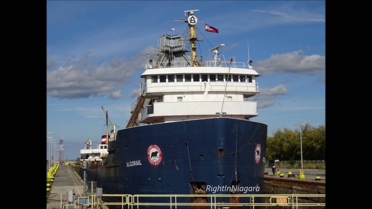 Cargo Ship Time-Lapse ALGORAIL Raised at Lock 7, Welland Canal 2016 ...
