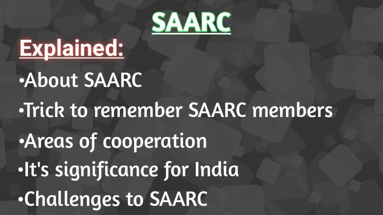 South Asian Association for Regional Cooperation | SAARC | Notes on ...