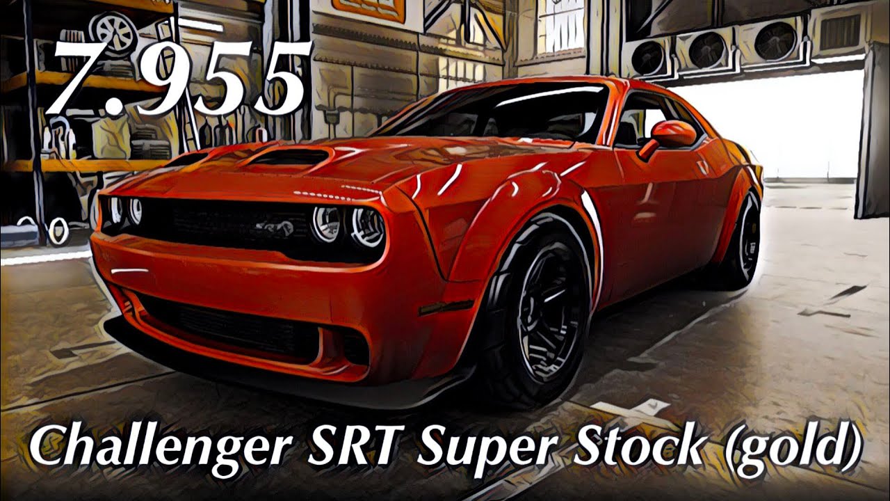 CSR2 - Challenger SRT Super Stock (gold) - tune & shift - 7.955 - YouTube