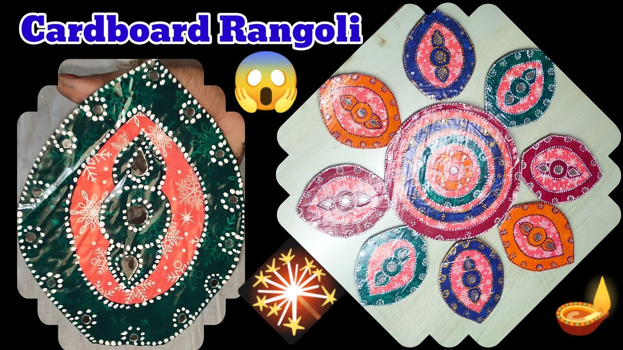 How to Create a Cardboard Rangoli|Ghar Par Bnaye Cardboard Rangoli ...