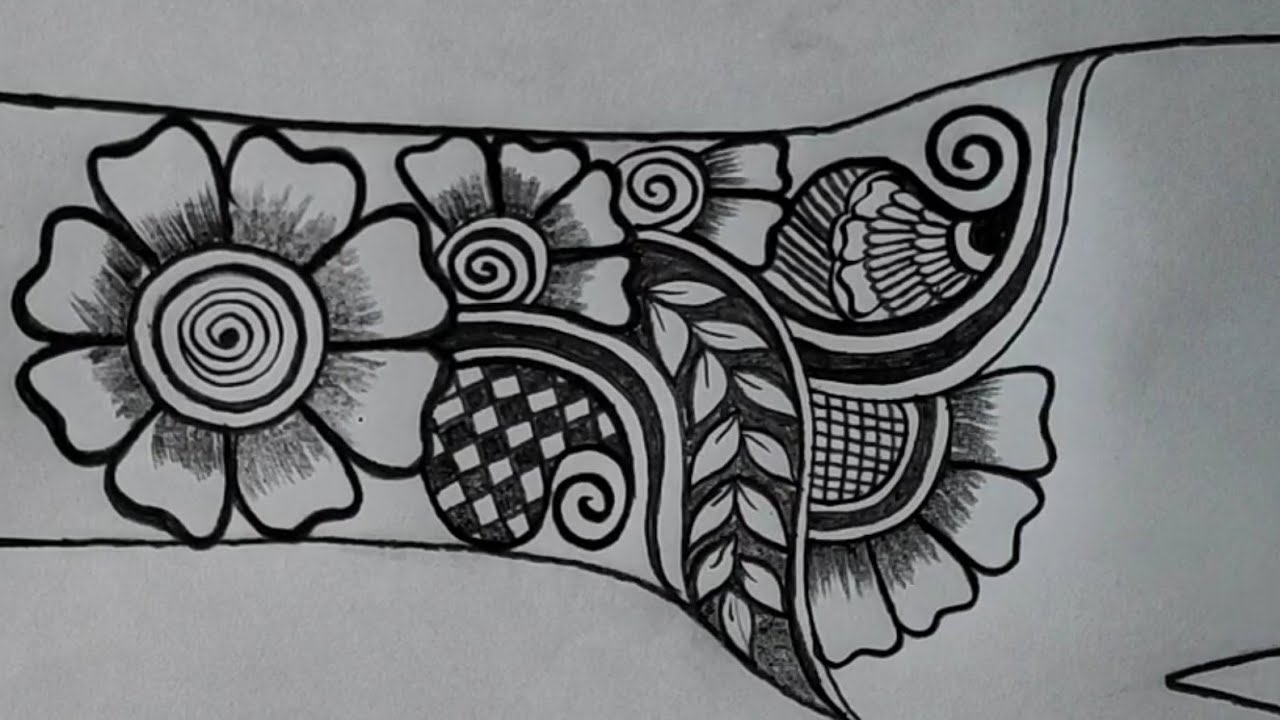 Easy and so simple pencil mehndi design • new easy stylish pencil ...