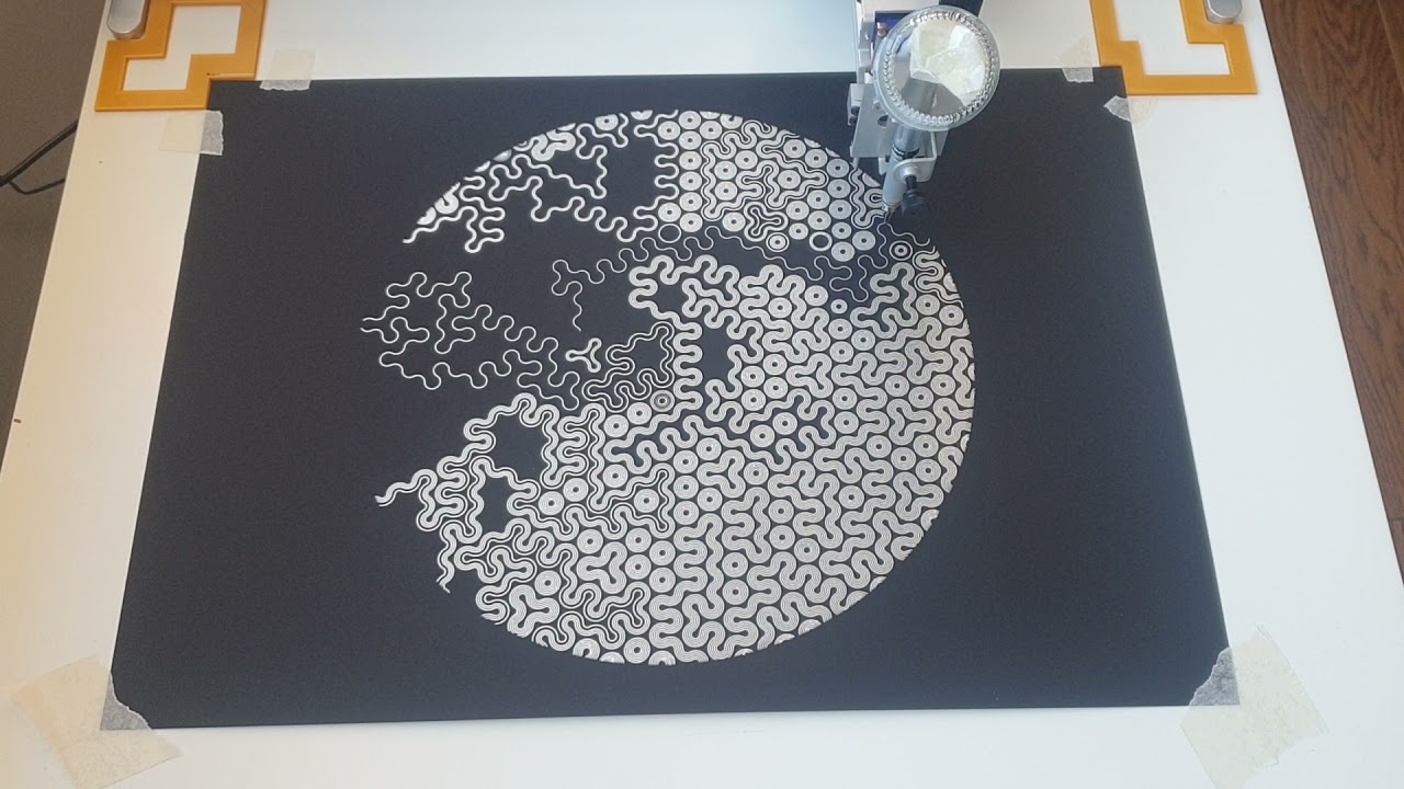 Aureole #1 - Time-lapse Pen Plotter - YouTube