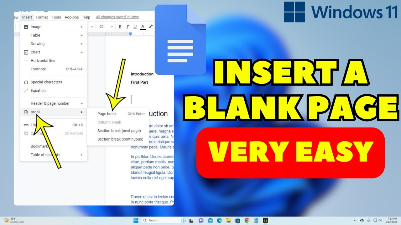 How to Add or Insert Blank Page in Google Docs | LATEST GUIDE - YouTube