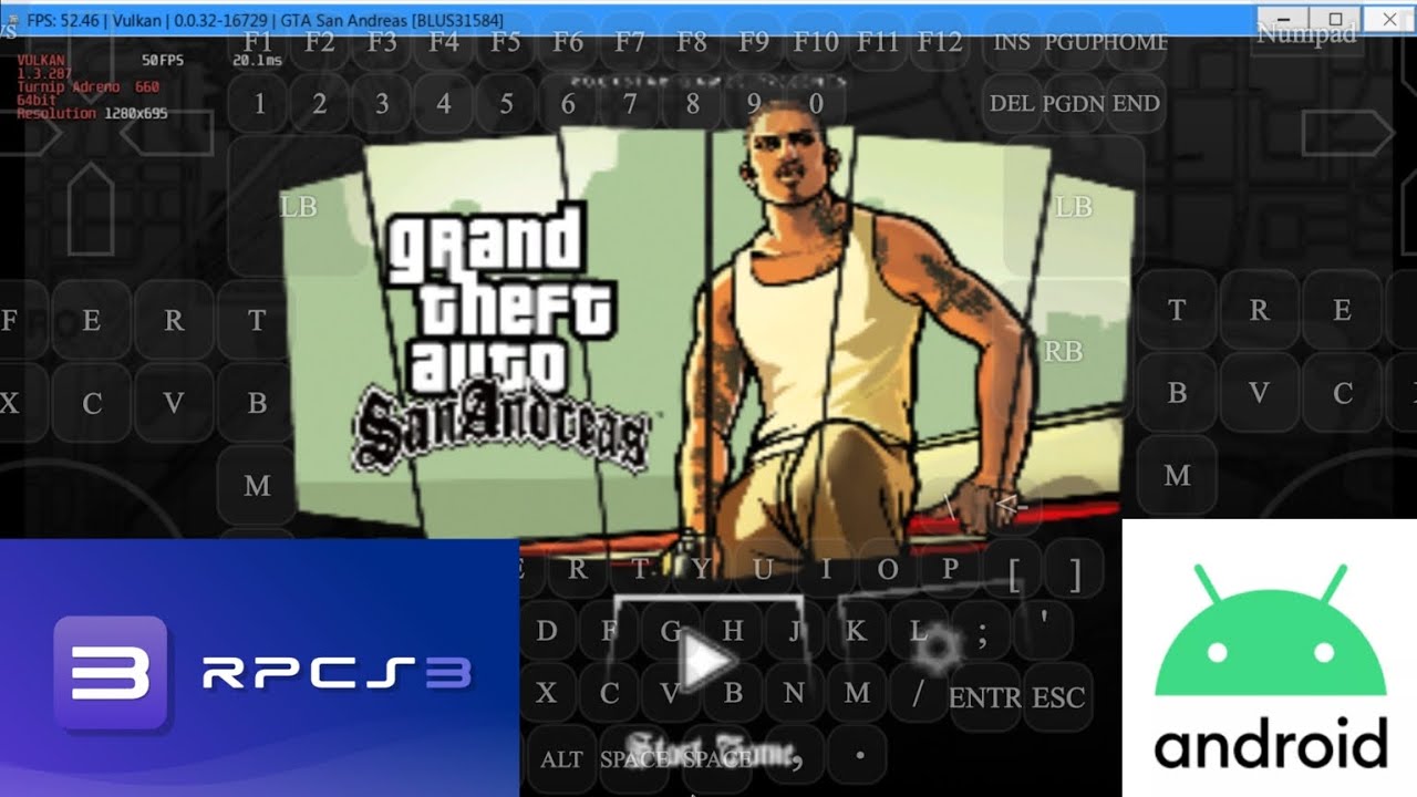 PS3 EMULATOR ON ANDROID - RPCS3 Horizon PC Emu GTA SA Test 20fps ...