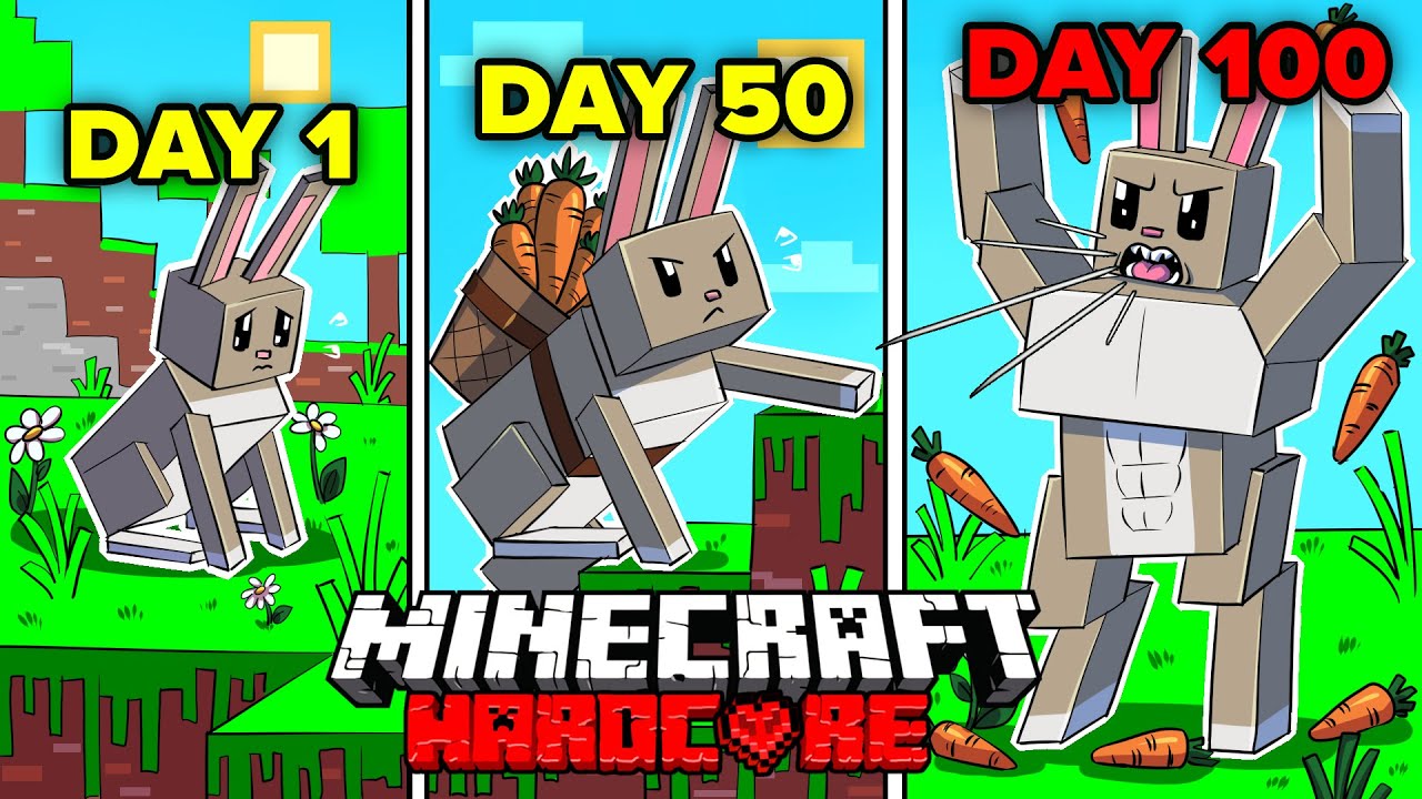 I Survived 1000 DAYS as a RABBIT in HARDCORE Minecraft! - The Ultimate ...