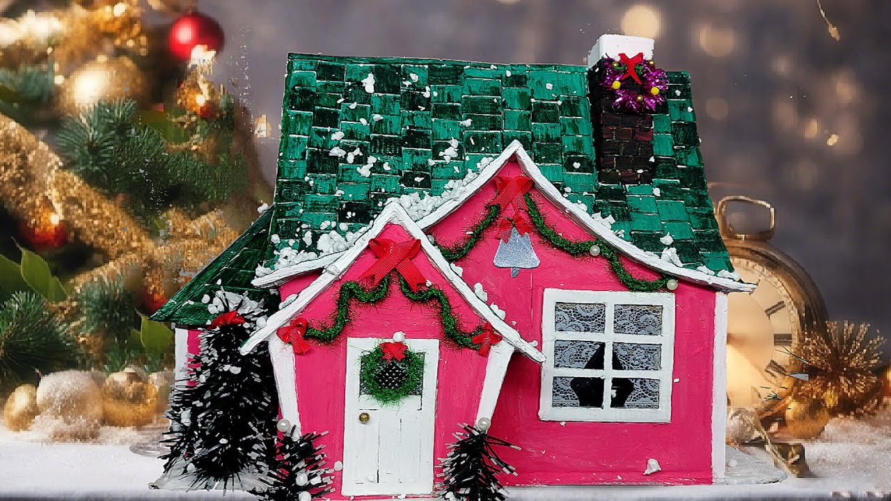 diy cardboard Christmas house.DIY Christmas Cottage from Cardboard! 🏠 ...