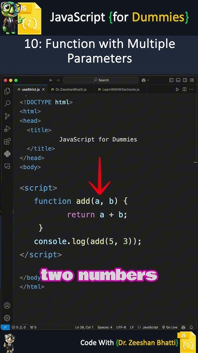 10 Javascript Function Parameters Javascripttutorial Coding