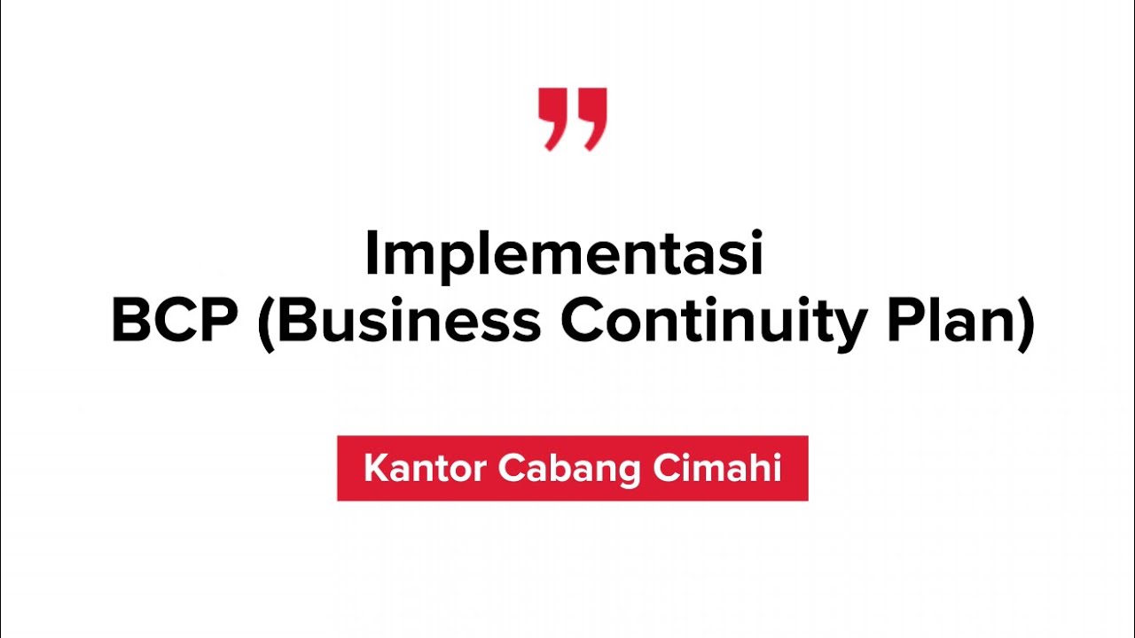 Implementasi Tim BCP (Business Continuity Plan) - YouTube