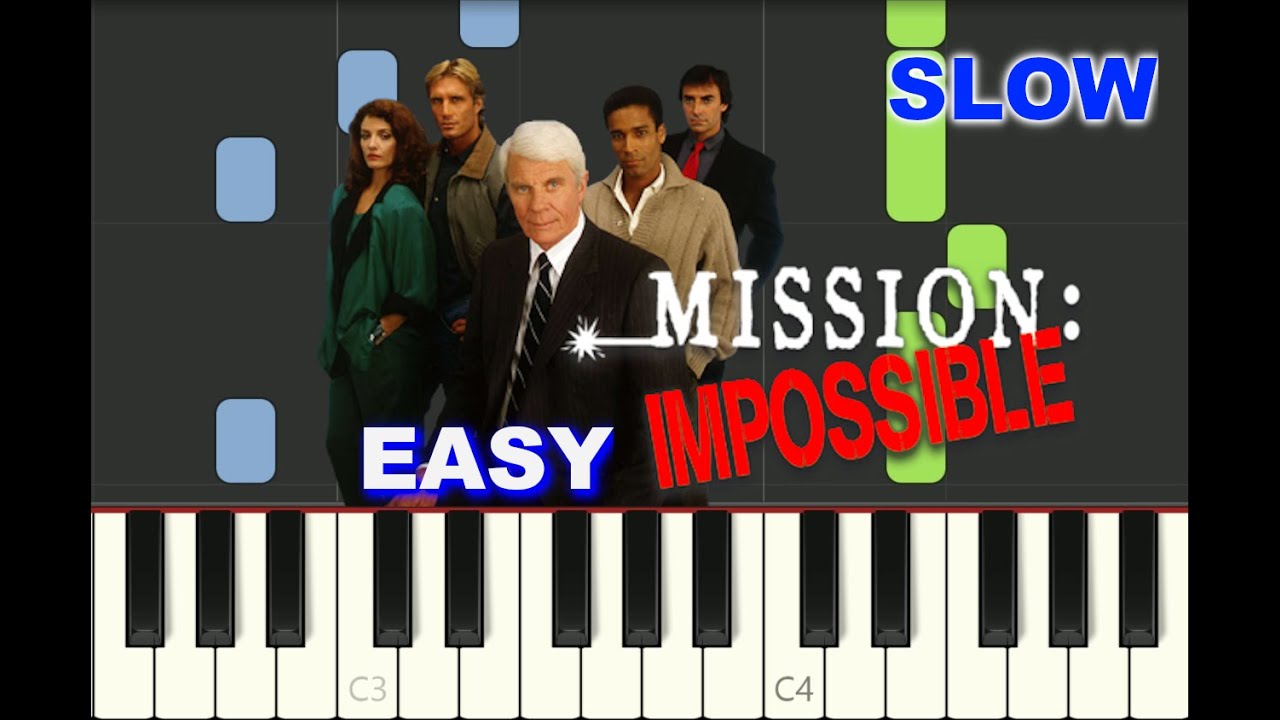 SLOW EASY piano tutorial "MISSION IMPOSSIBLE THEME" for Beginners, with ...