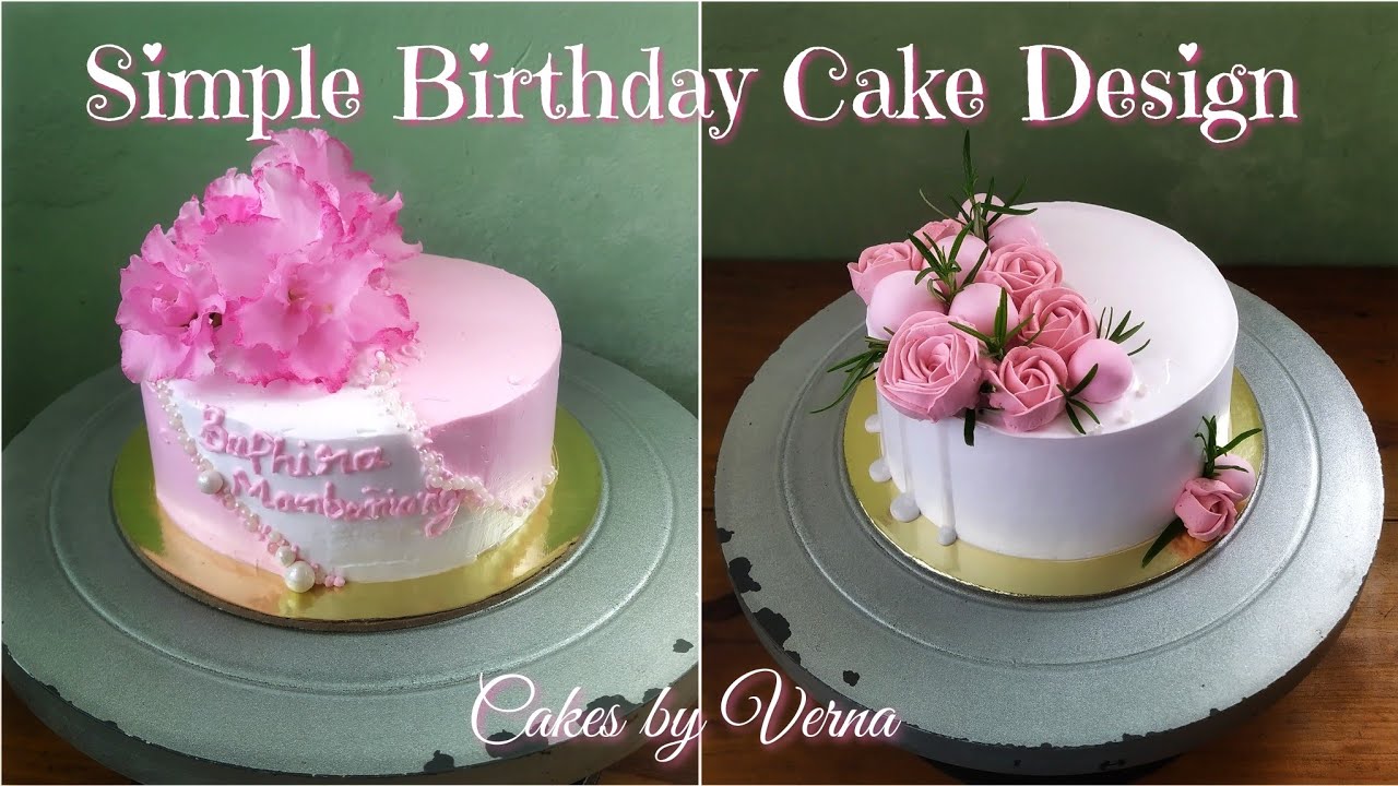 How to decorate simple birthday cake design 🎂 - YouTube