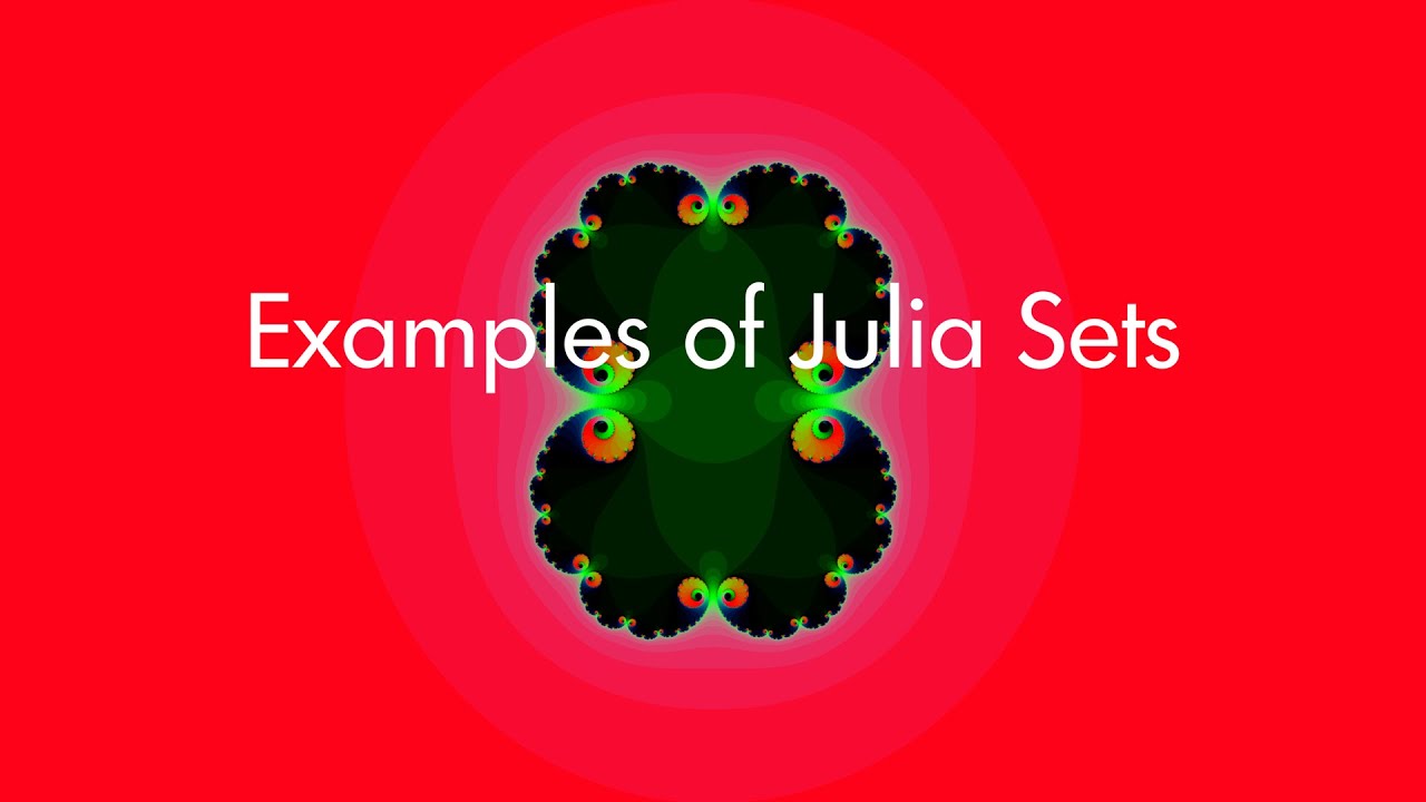 Examples of Julia Sets - YouTube