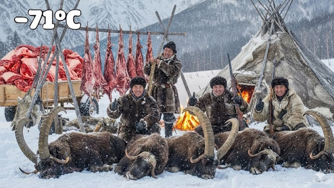 6000KG Arctic Musk Ox Hunt in −71°C Yakutia | Feeding a Frozen Village ...