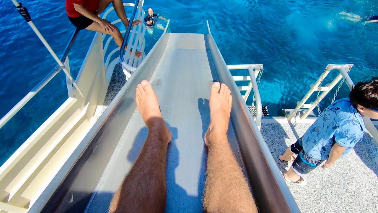Ocean Water Slide! Family Vacation - YouTube