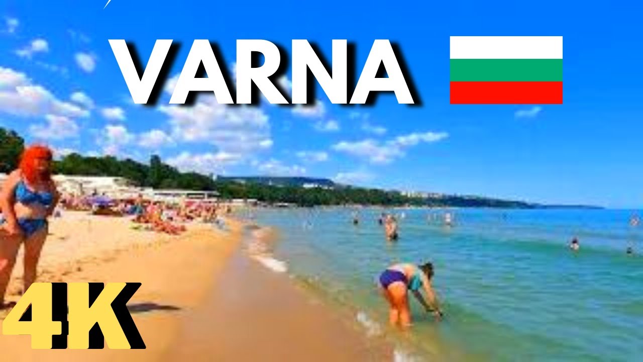 Walking along Varna Beach, Bulgaria 🇧🇬, 4K, summer, travel, tourism ...