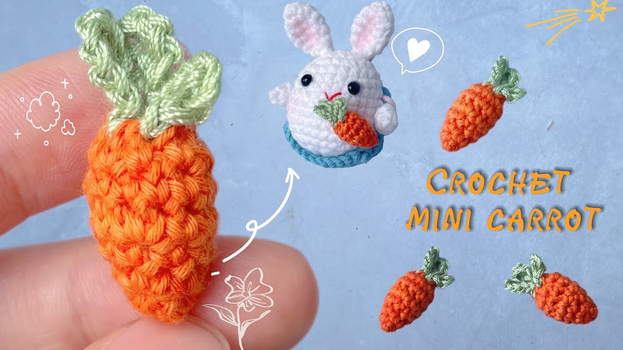 How to crochet mini carot | crochet mini carrot super easy # ...