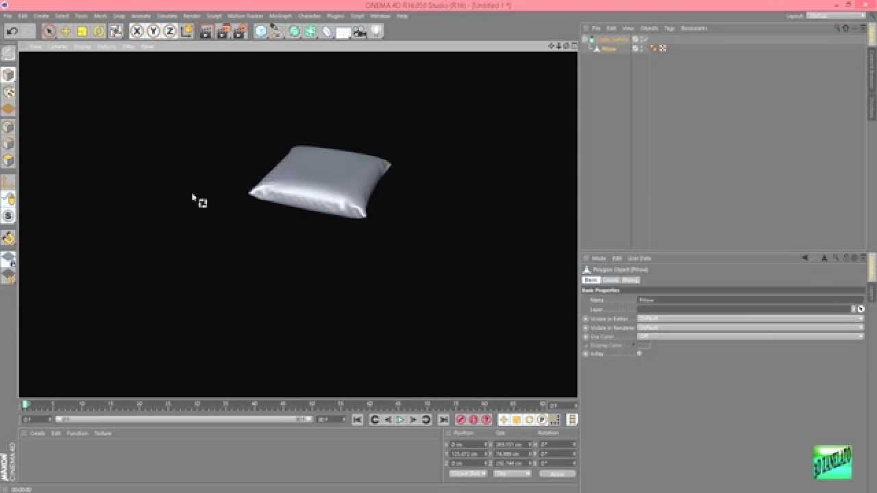 Cinema 4d R16 Pillow Beginner Tutorial Easy - YouTube