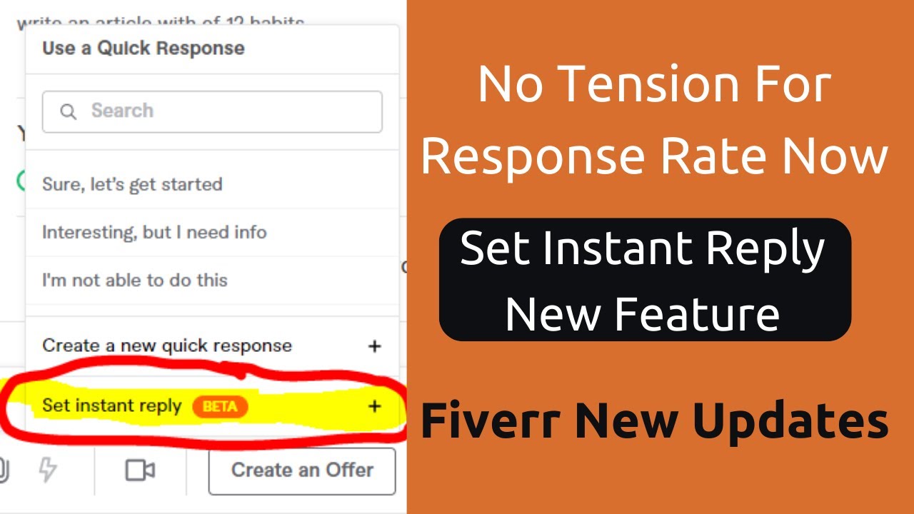 Set Instant Reply in Fiverr | How to Set Instant Reply in Fiverr 2022 ...