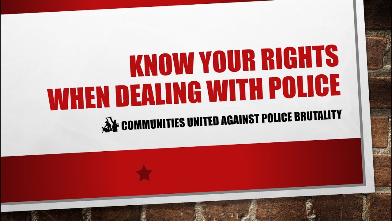 PART 1: Know Your Rights When Dealing with Police 2/25/2022 - YouTube