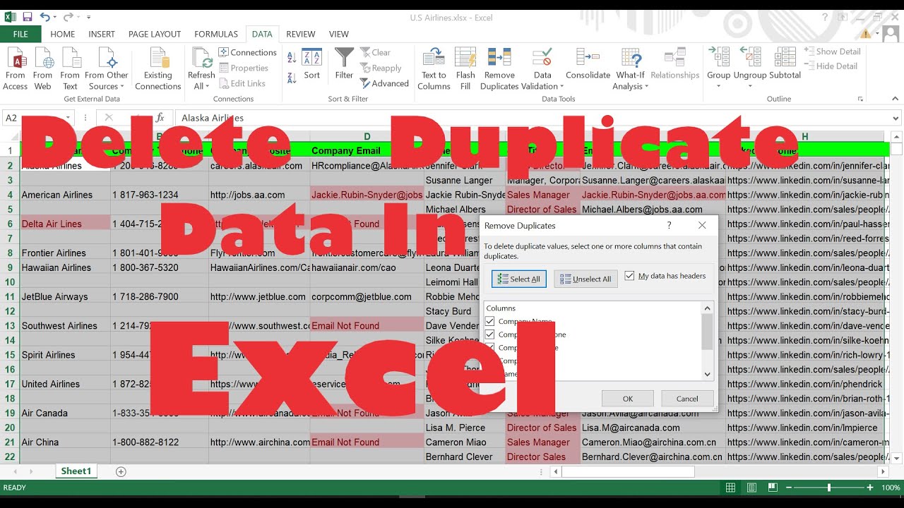 How To Delete Duplicate Data In Excel Excel Delete Duplicate Values 8295