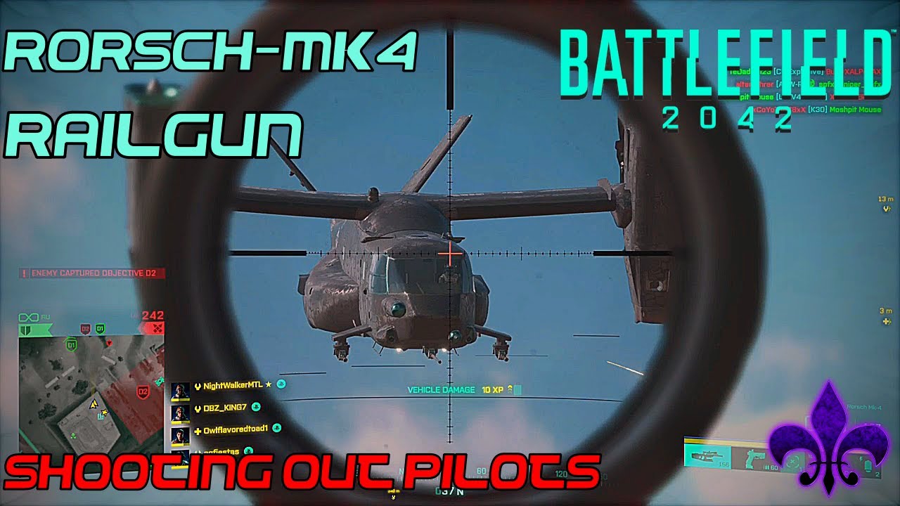 Battlefield 2042 - Shooting Out Pilots 4 - Rorsch MK4 Railgun - YouTube