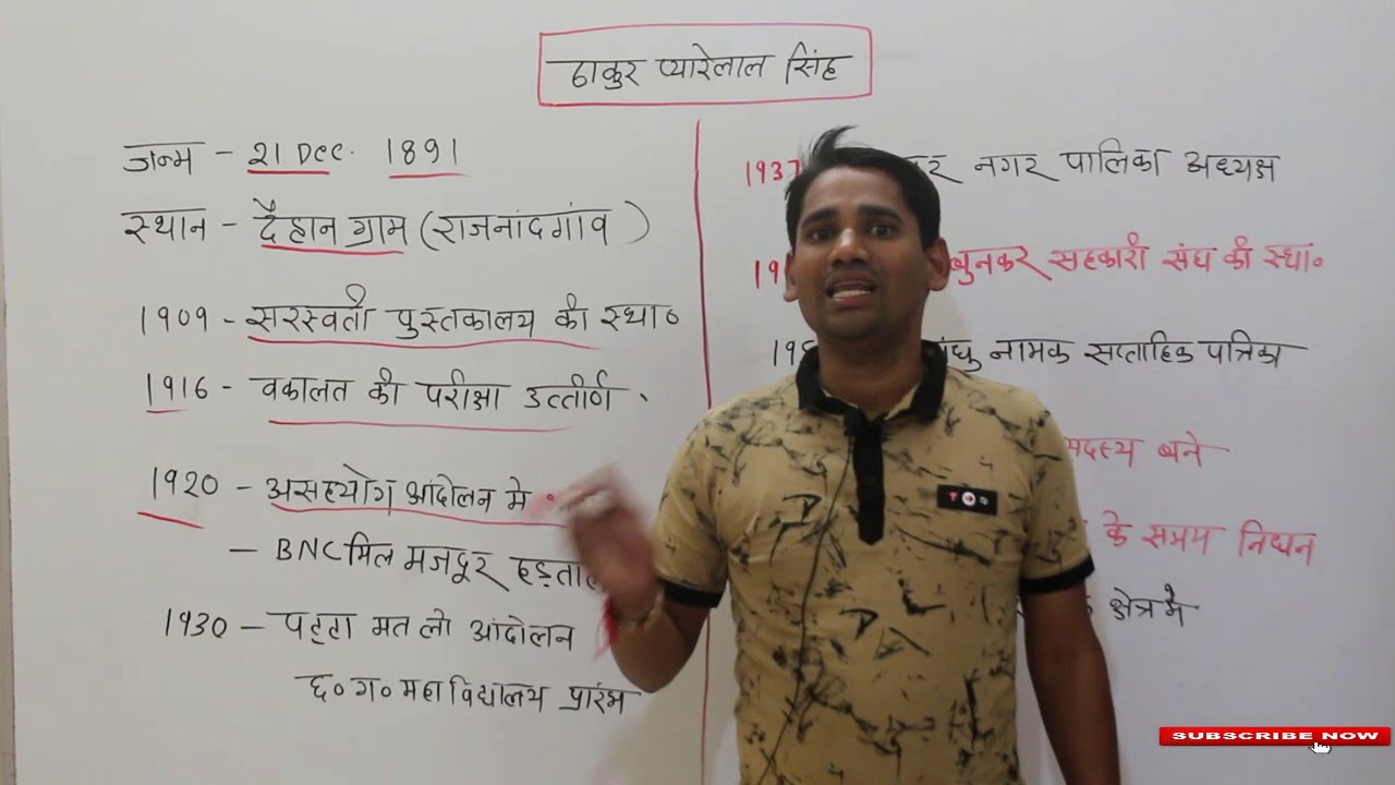 ठाकुर प्यारेलाल सिंह | Thakur PyareLal Singh । CG PSC/VYAPAM - YouTube