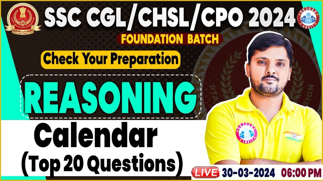 SSC CGL & CHSL, SSC CPO Reasoning, SSC CGL Calendar Reasoning Best ...