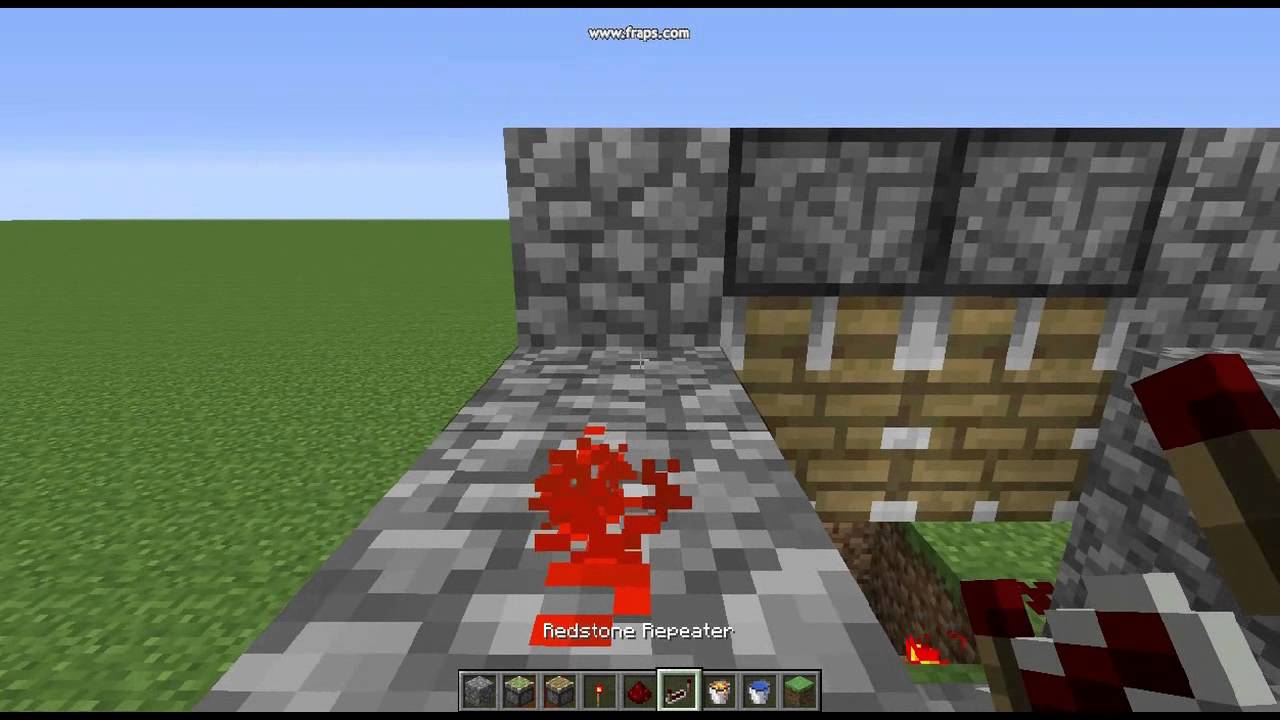 minecraft how to make a redstone cobblestone geneator - YouTube
