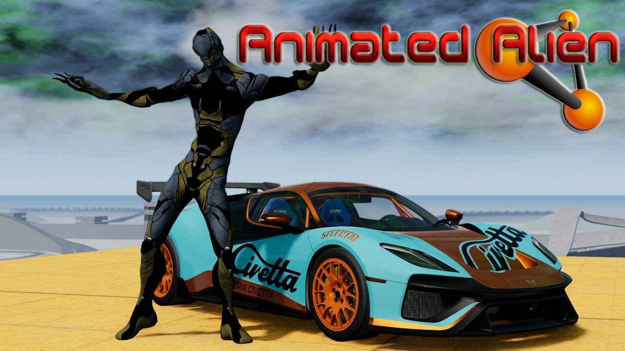 BeamNG - Animated Alien Running & Jumping Over Obstacles... - YouTube