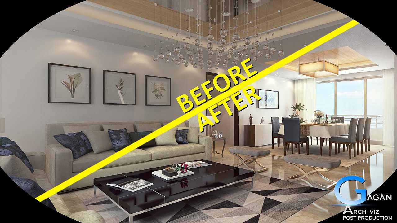 Interior Post Production in After effects Architectural Visualization ...