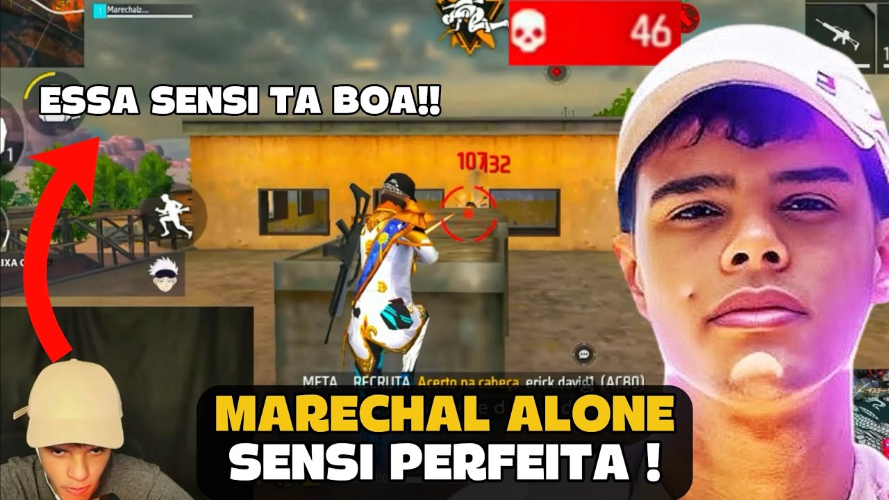 MARECHAL SOLO vs SQUAD COM A SENSIBILIDADE PERFEITA! FREE FIRE ...