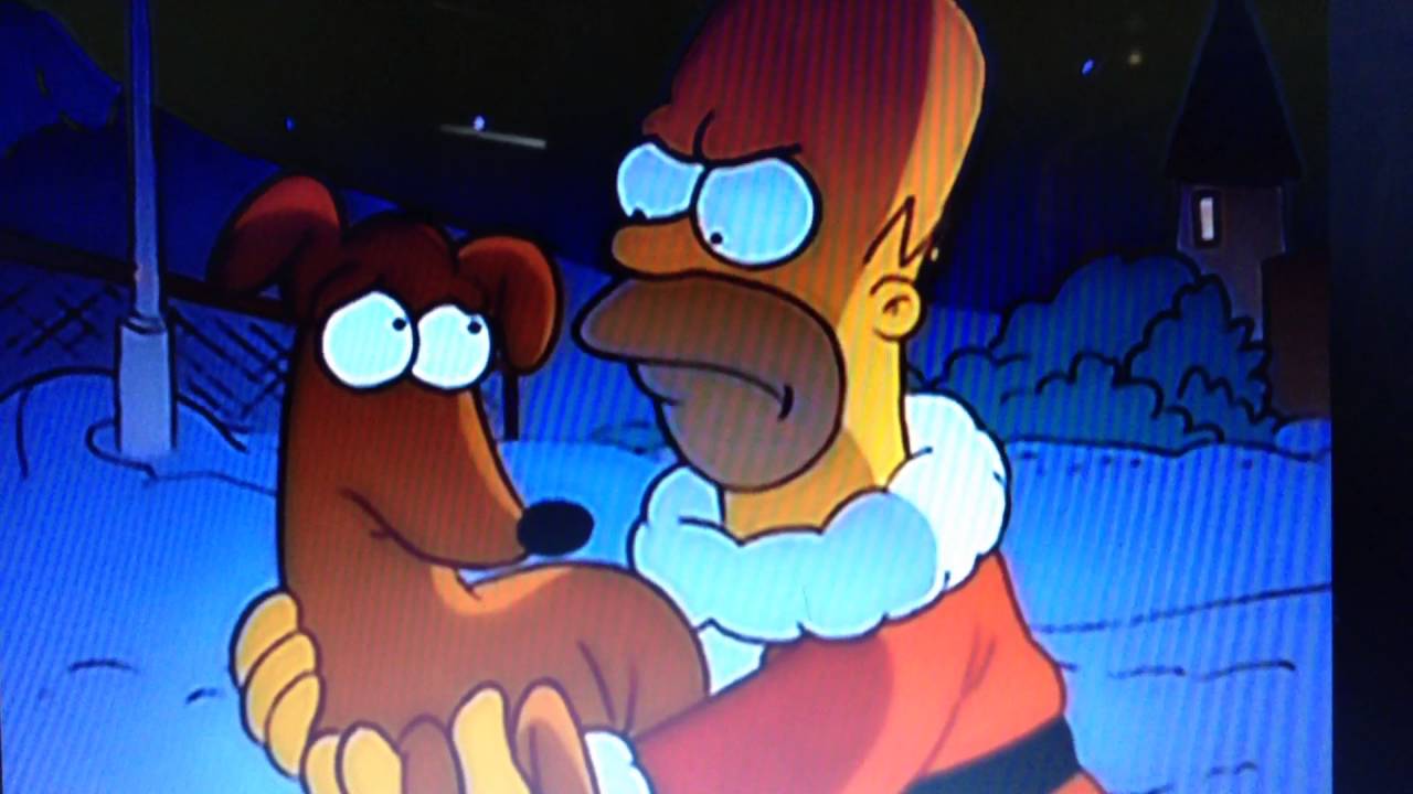 Santa's little helper is a Simpson - YouTube