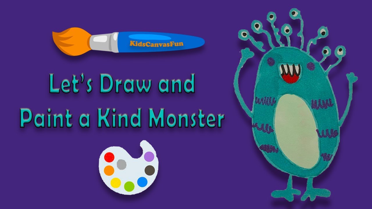 Monster Drawing, Painting, Coloring for Kids and Toddlers | Educational ...
