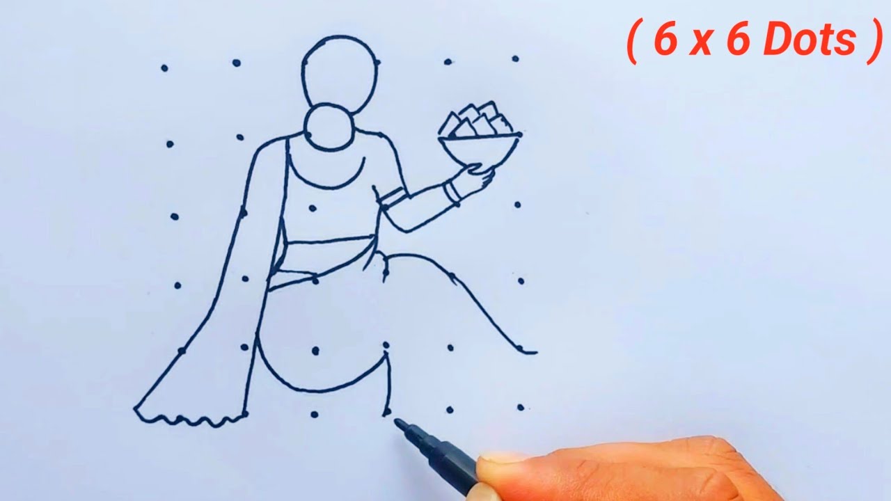 Holi drawing | How to draw a girl Backside with holi (6*6) | Holi ...