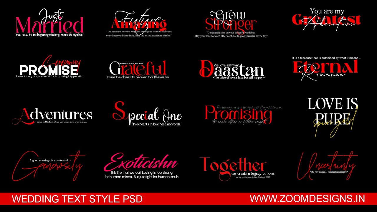 Wedding Fonts Free Download | Wedding Text Style PSD #weddingtext - YouTube