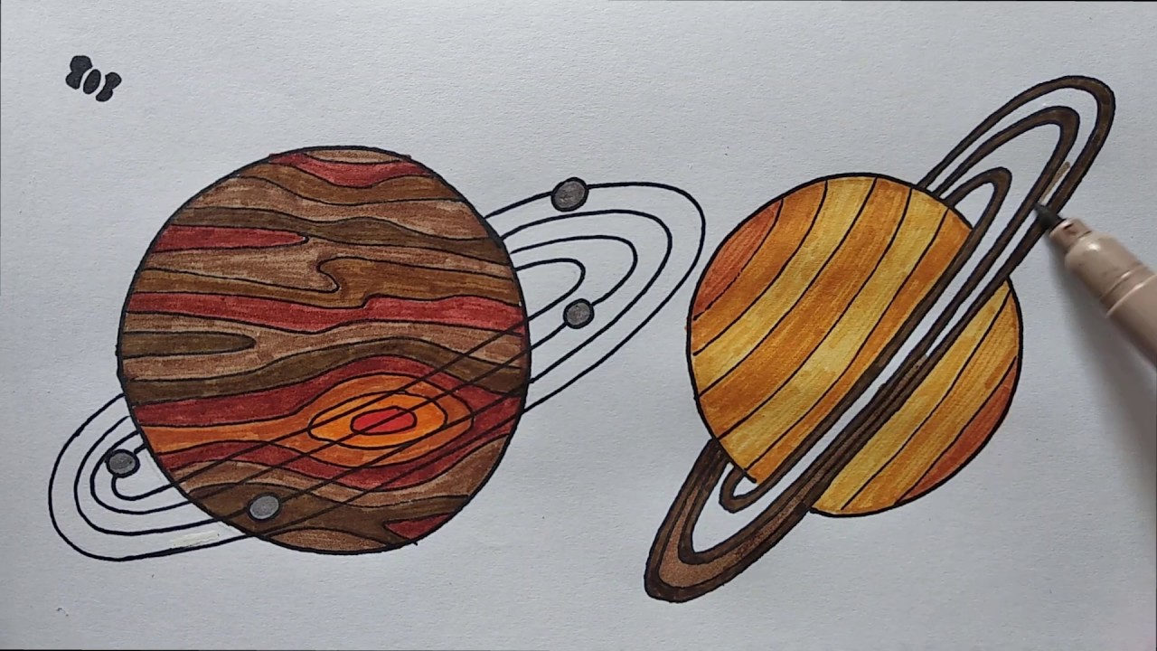 #89 pianeti (3a parte) - Giove, Saturno: disegnare e colorare per ...