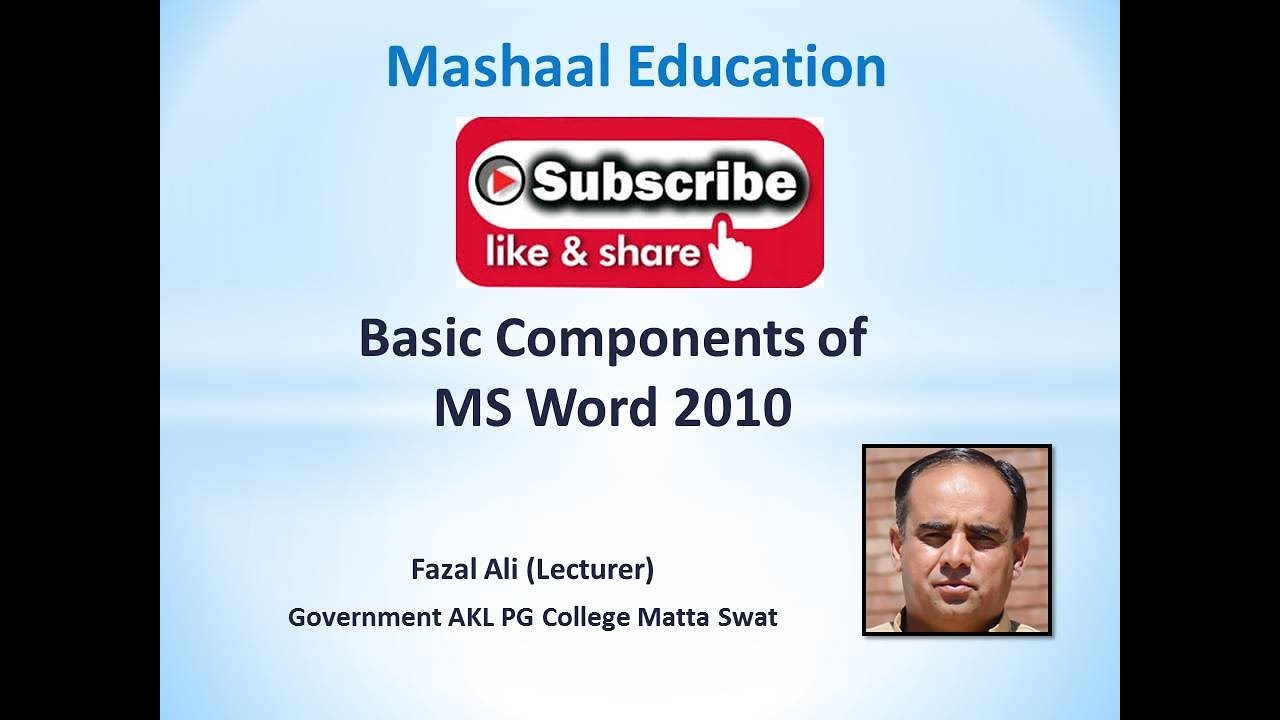 Basic components of MS Word 2010 - YouTube