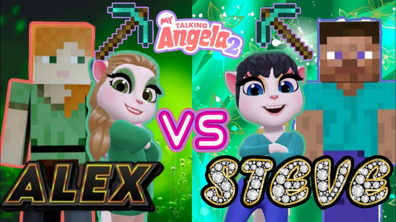 My Talking Angela 2 | Alex 🆚 Steve |#cosplay💄😻💅mv makeover| New Update ...