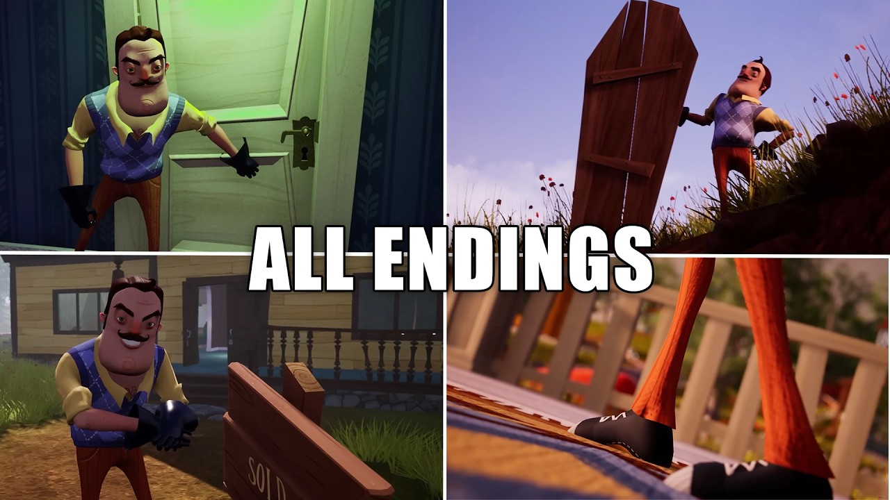 Hello Neighbor All Endings - Alphas Relocked - YouTube