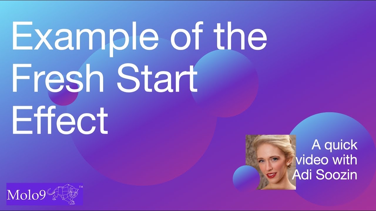 Example of the Fresh Start Effect - YouTube