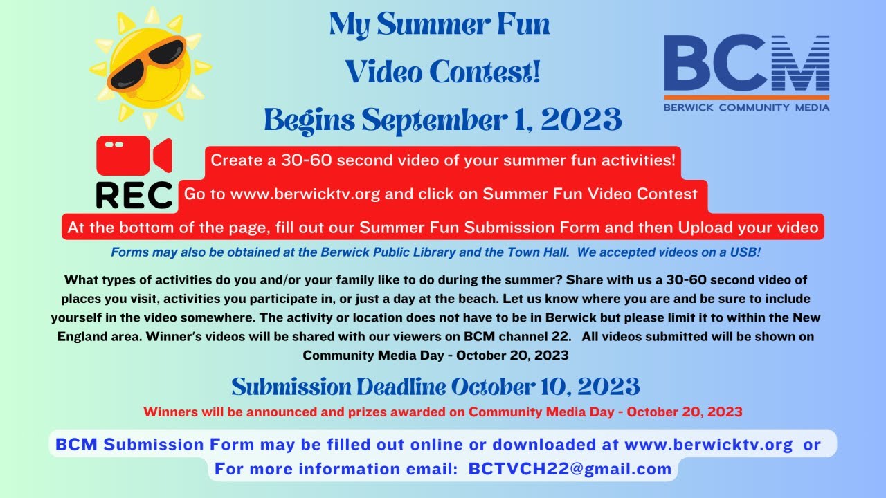 Berwick Community Media - A Summer Fun Video Contest - YouTube