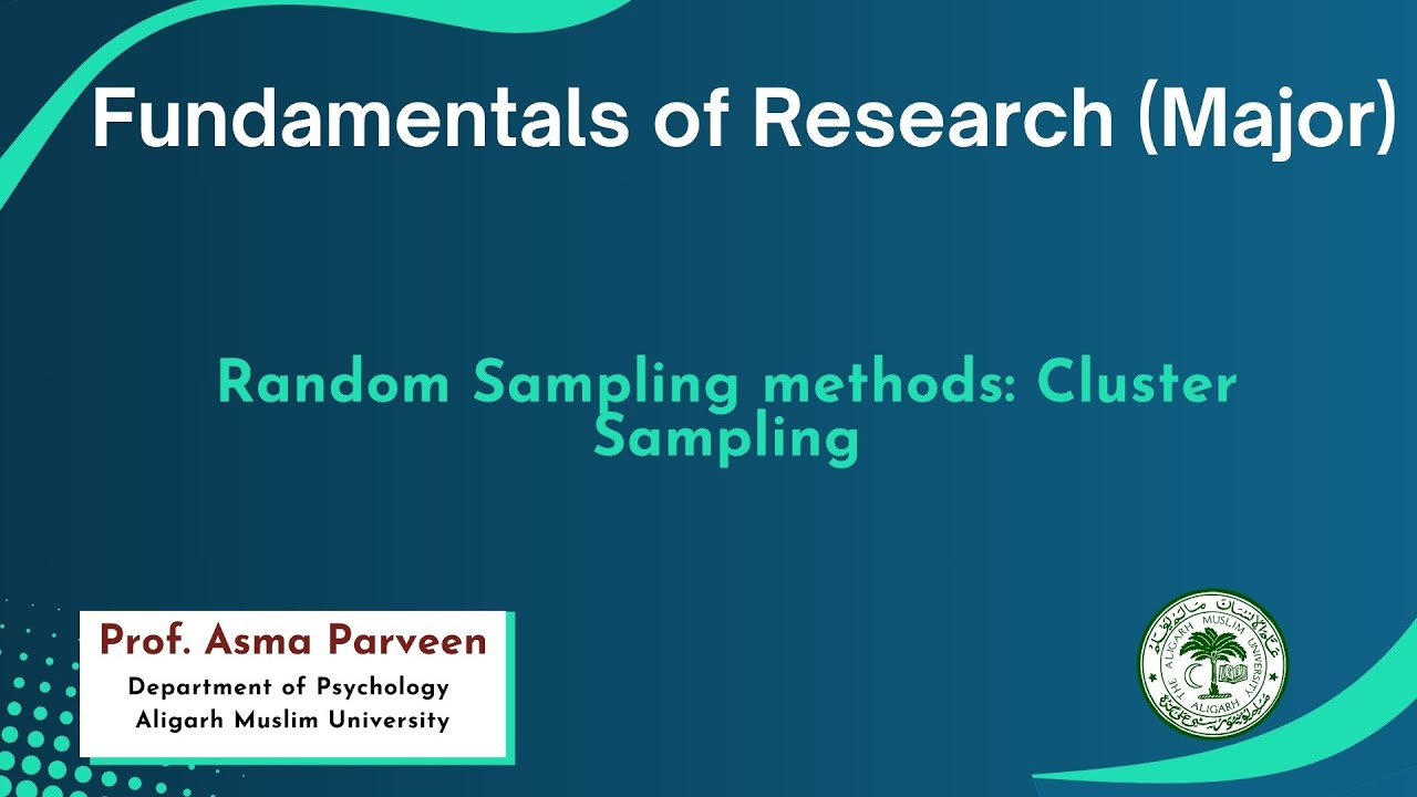 Random Sampling methods: Cluster Sampling - YouTube