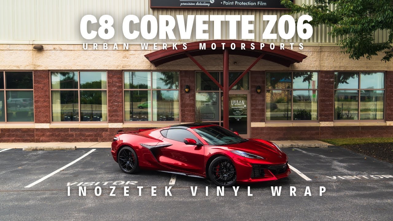 C8 Corvette Z06 Inozetek Vampire Red Vinyl Wrap | URBAN WERKS - YouTube