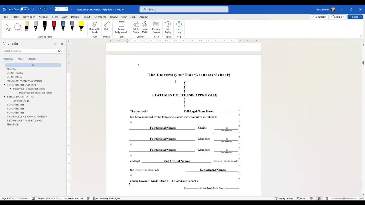 Template Trick: Finding section breaks and deleting pages in our template - YouTube