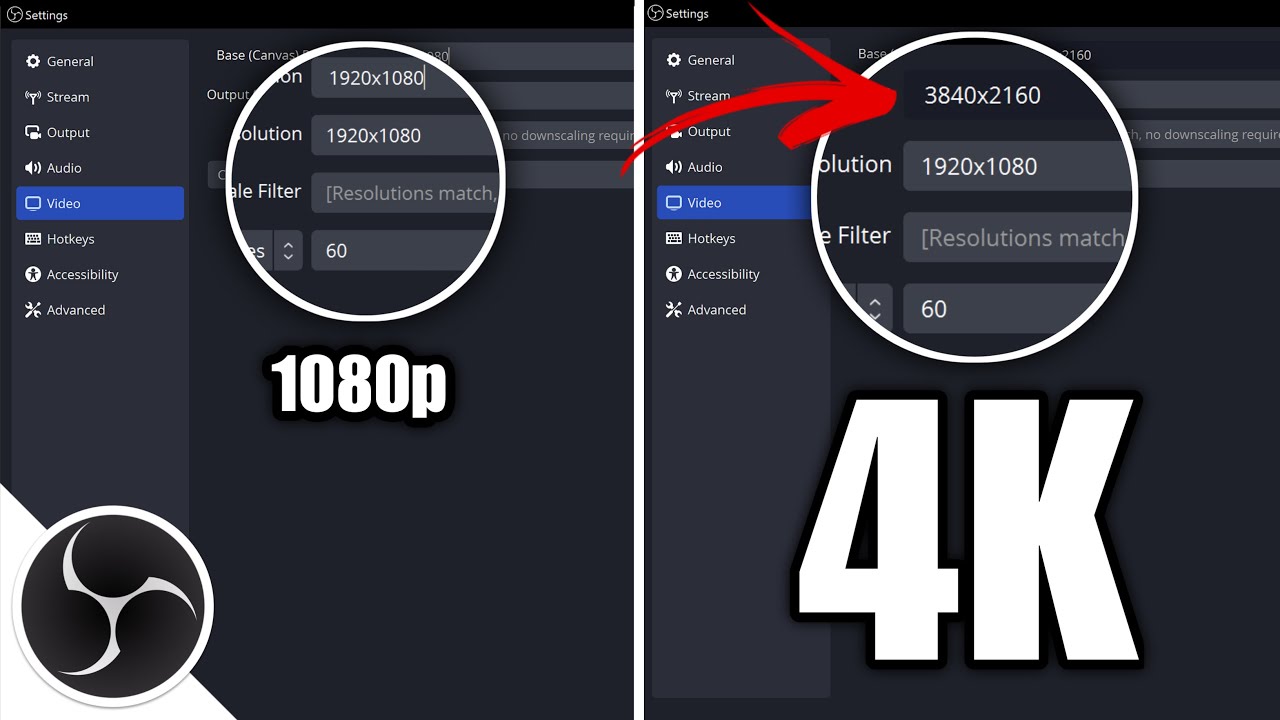 HOW TO STREAM & RECORD 4K VIDEO IN 1080P MONITOR USING OBS STUDIO - YouTube